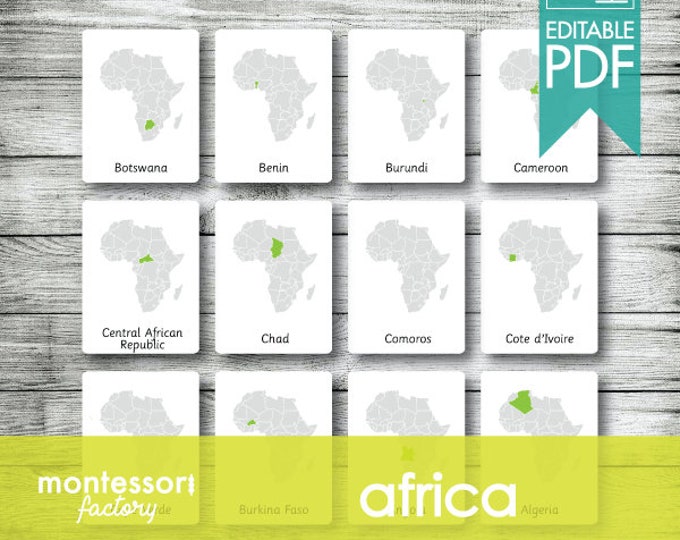 WORLD CONTINENTS • Montessori Cards • Flash Cards • Three Part Cards ...