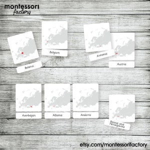 EUROPE MAPS • Montessori Cards • Flash Cards • Three Part Cards ...