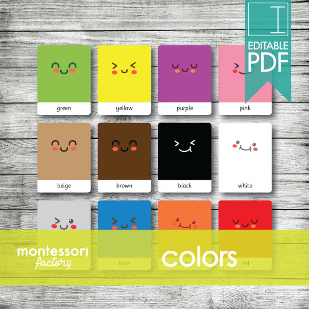 COLORS • Montessori Cards • Flash Cards • Three Part Cards ...