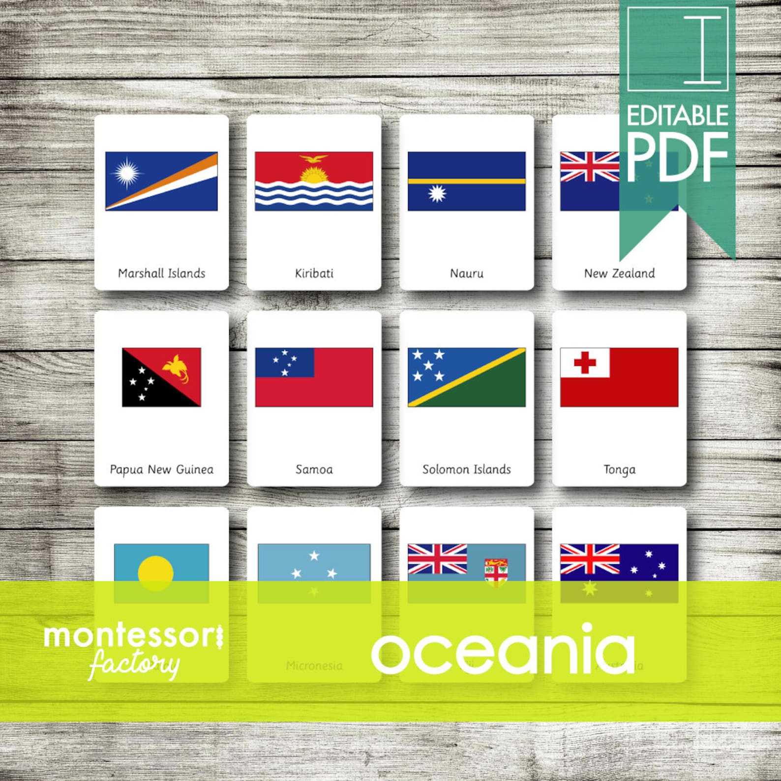 FLAGS of the World BUNDLE Montessori Nomenclature Flash - Etsy