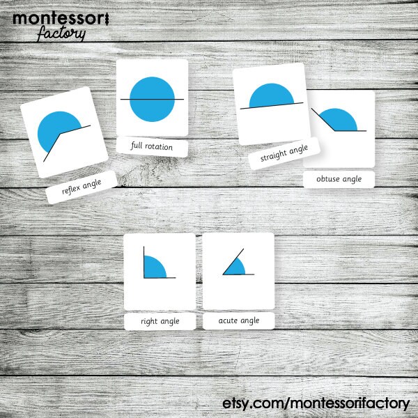 TYPES of ANGLES • Montessori Nomenclature - Flash - 3 Parts Cards ...