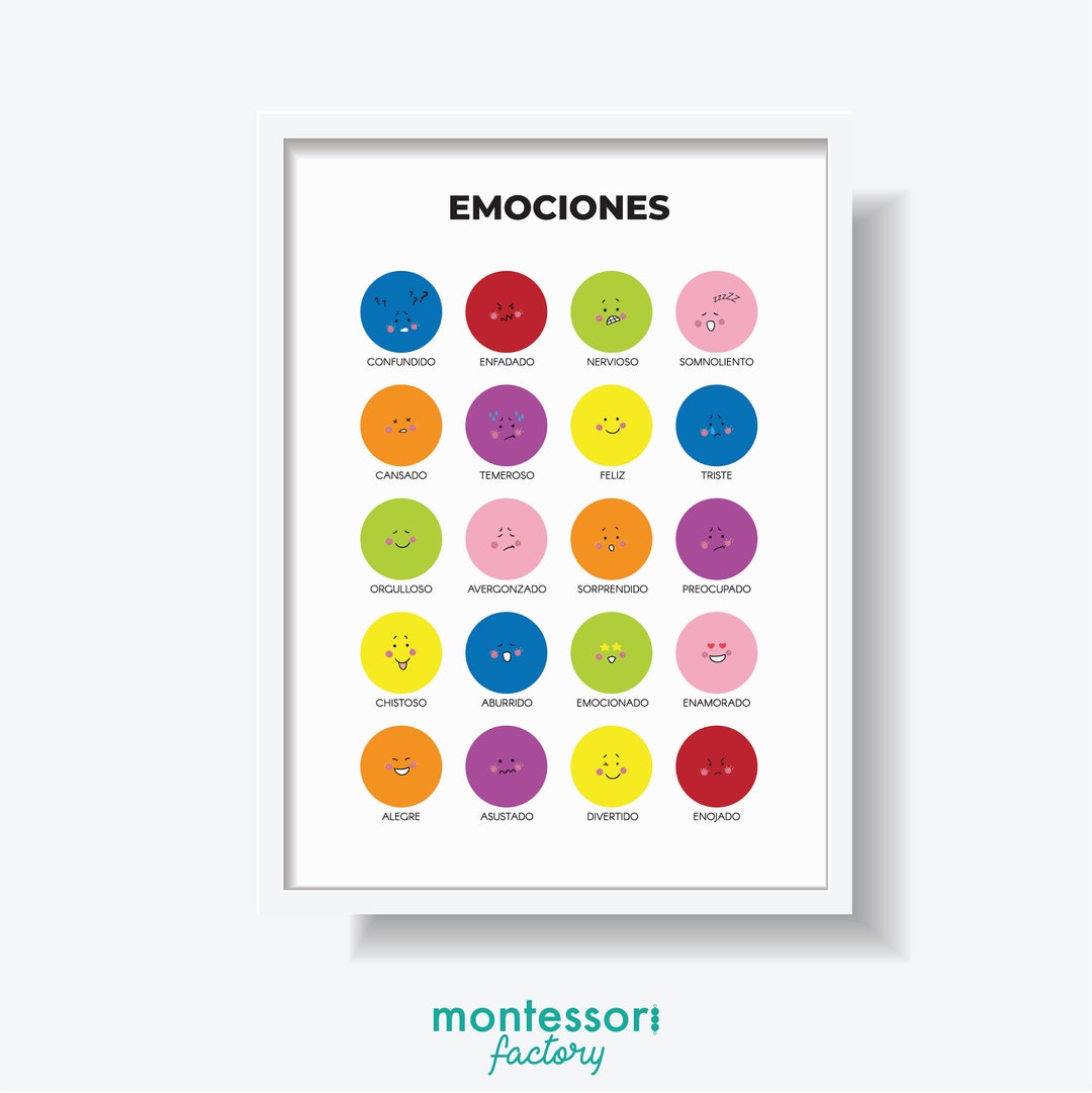 EMOCIONES - SENTIMIENTOS (spanish) Practical Life Kids Wall Art ...