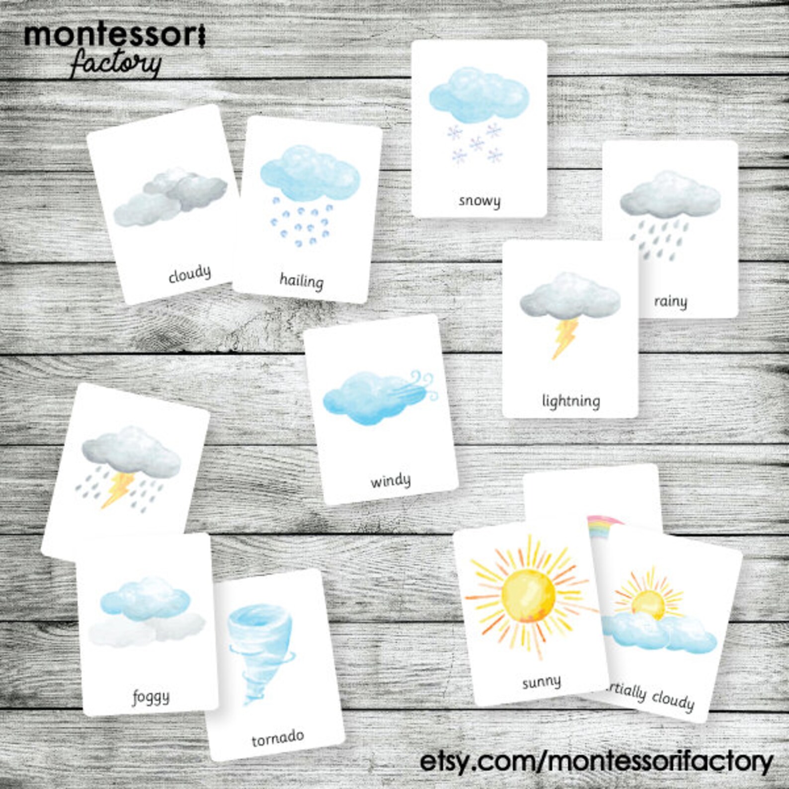 Montessori Weather Nomenclature Cards • Educational Flash Cards ...