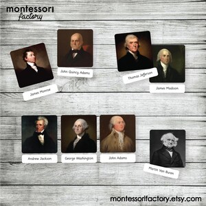 UNITED STATES PRESIDENTS • Montessori Cards • Flash Cards • Three Part ...
