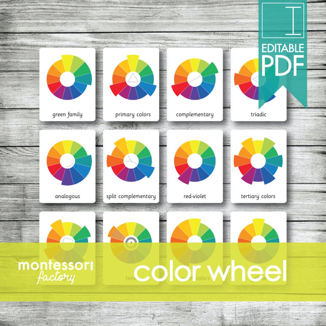 COLOR WHEEL THEORY • Montessori Cards • Flash Cards • Three Part Cards ...