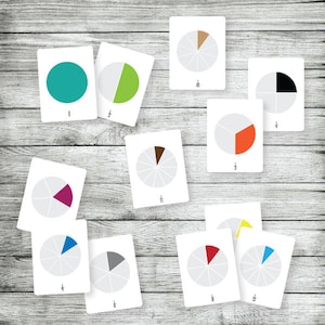 CIRCLE FRACTIONS • Montessori Cards • Flash Cards • Three Part Cards ...