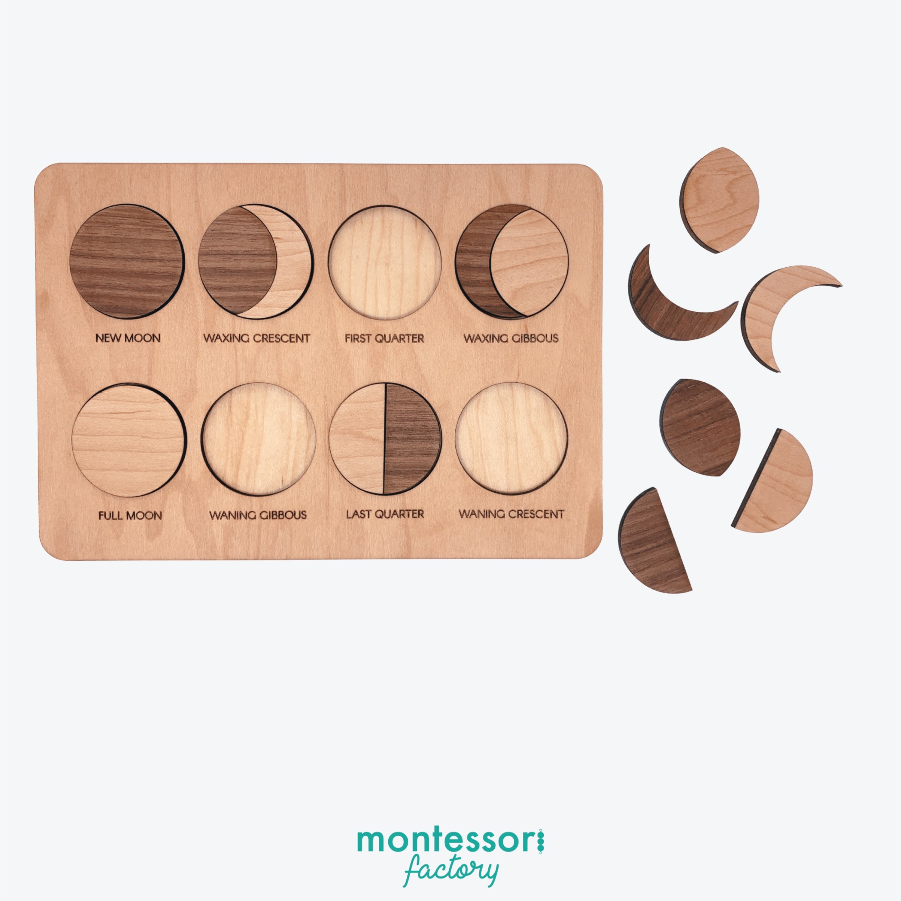 MOON PHASES Puzzle Language Montessori Educational Toy | Etsy