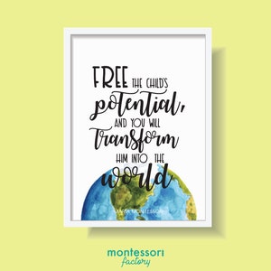 Maria Montessori Quote Print • Inspirational Kids Room Art (digital ...