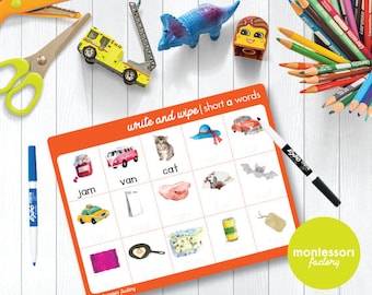 Touch and Read Cards CVC Words Short A Sound Educational - Etsy