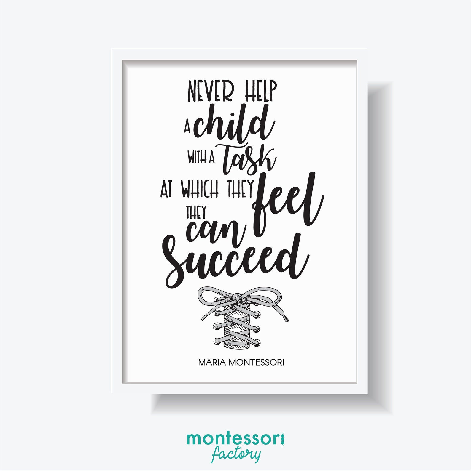 Never Help a Child With a Task ... MONTESSORI WALL ART | Etsy