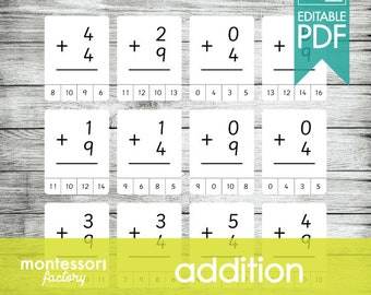 SUBTRACTION Math Montessori Clip Card Flash Cards | Etsy