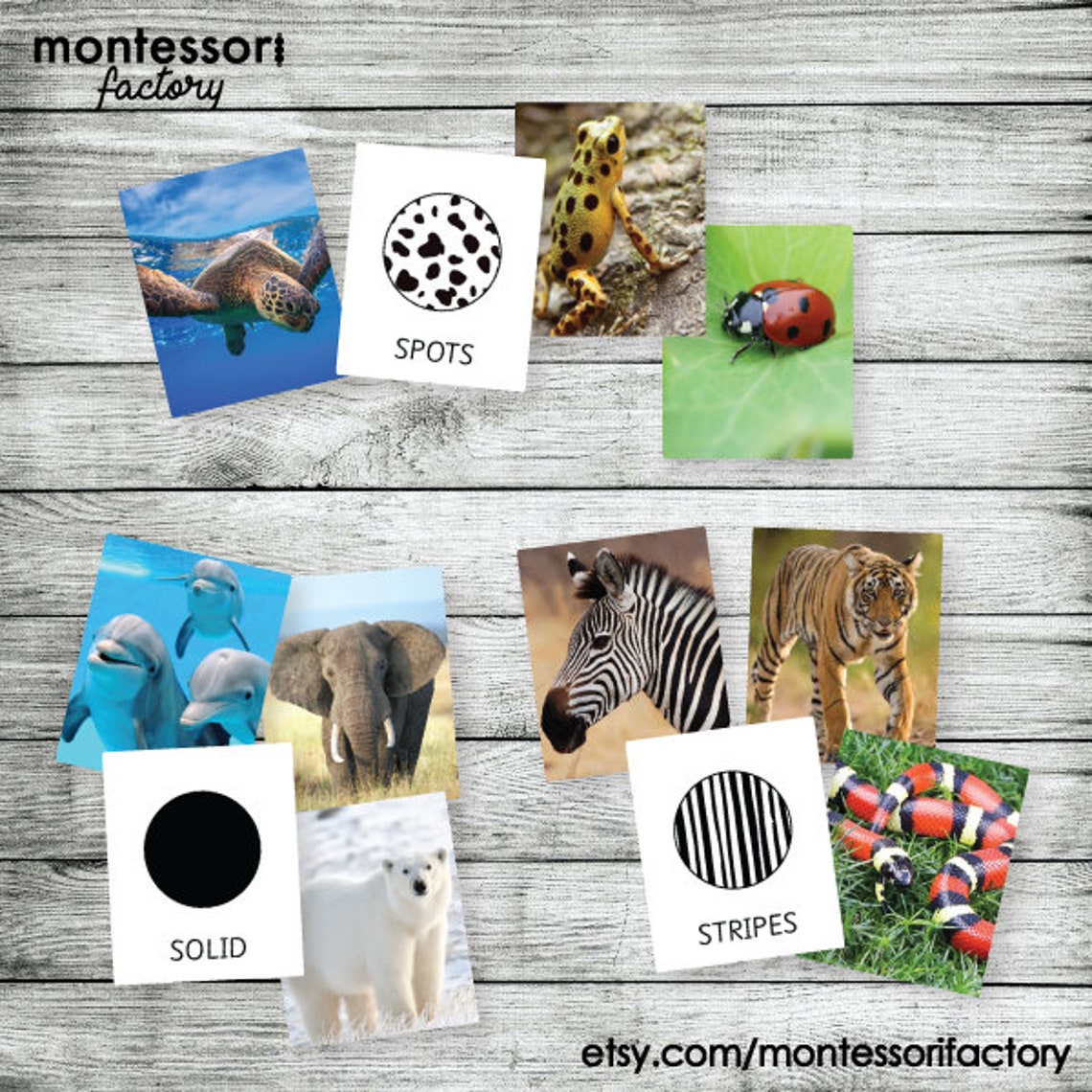 ANIMALS SKIN PATTERNS • Montessori Nomenclature - Flash - 3 Parts Cards ...