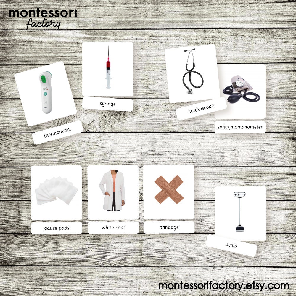MEDICAL EQUIPMENT Instruments Montessori Cards Flash Cards - Etsy