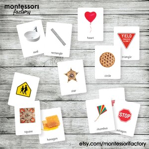2D GEOMETRIC SHAPES Real Life • Montessori Nomenclature - Flash - 3 ...