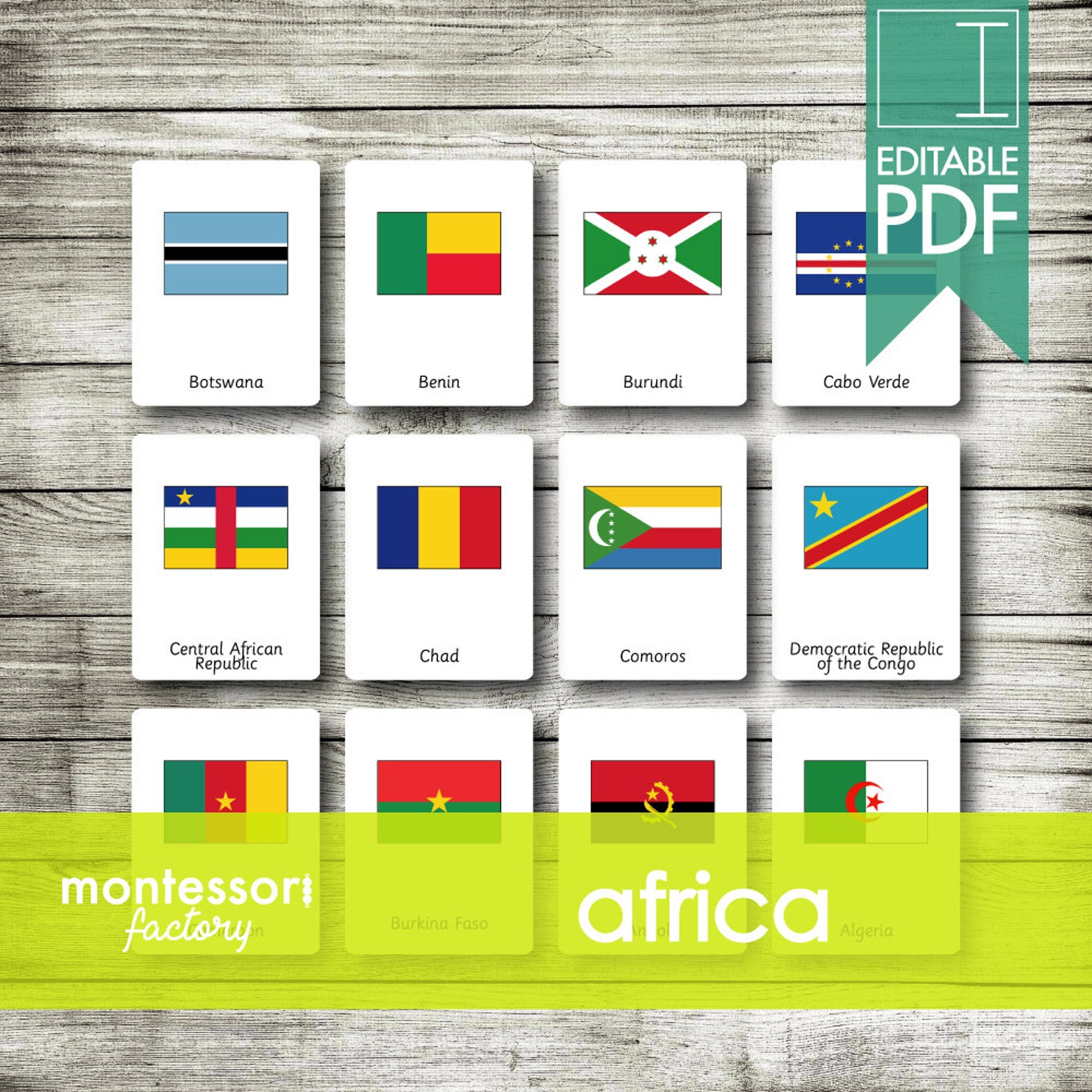 FLAGS of the World BUNDLE Montessori Nomenclature Flash - Etsy