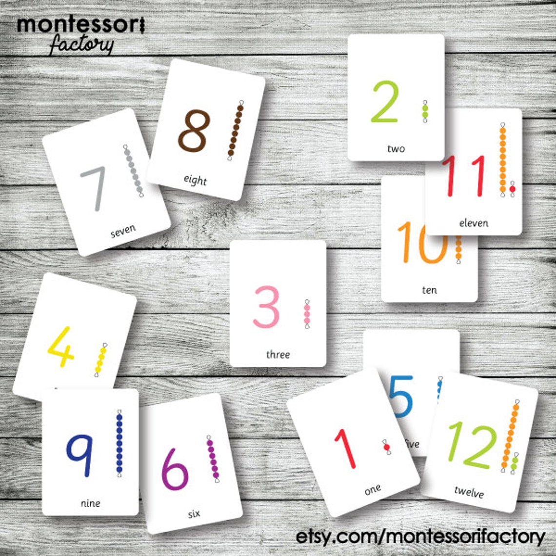 NUMBERS 1 TO 20 Montessori Cards Flash Cards Three Part - Etsy