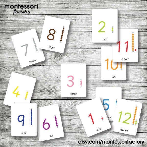 NUMBERS 1 TO 20 Montessori Cards Flash Cards Three Part - Etsy