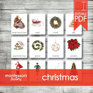 XMAS Vocabulary • Montessori Nomenclature - Flash - 3 Parts Cards ...