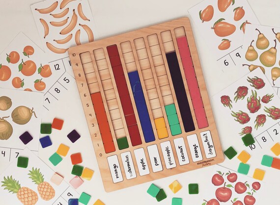 BAR GRAPH BUILDER Montessori Educational Toy Learning - Etsy