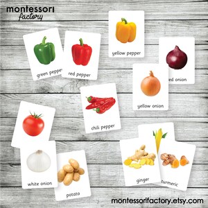 VEGETABLES (real Pictures) • Montessori Cards • Flash Cards • Three ...