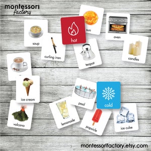 HOT or COLD? Montessori Cards, Flash Cards, Sorting Cards, Matching ...