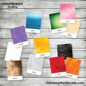 WATER COLORS • Montessori Cards • Flash Cards • Three Part Cards ...