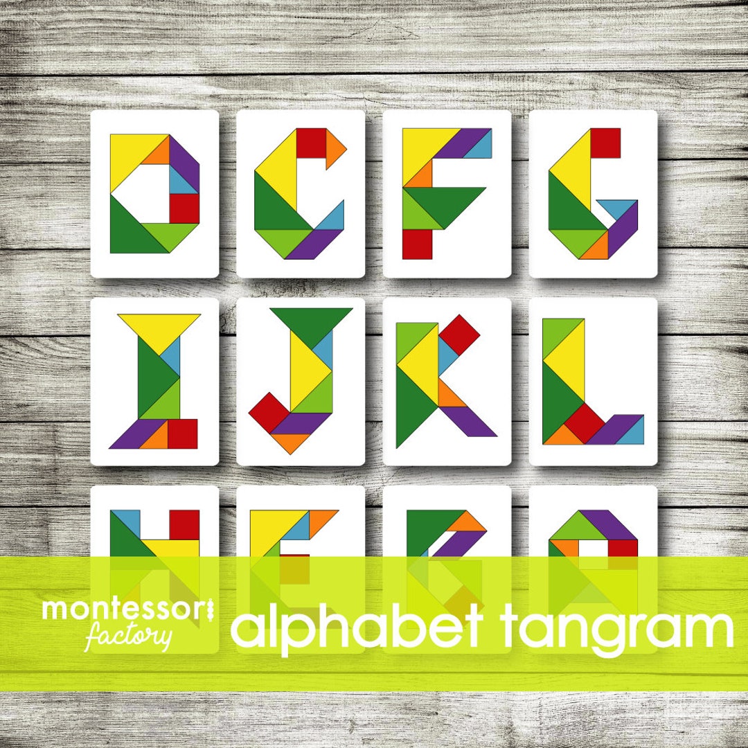 TANGRAM ALPHABET • Montessori Cards • Flash Cards • Educational ...