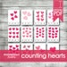 COUNTING HEARTS Valentines Montessori Counting Cards Clip Cards Flash ...