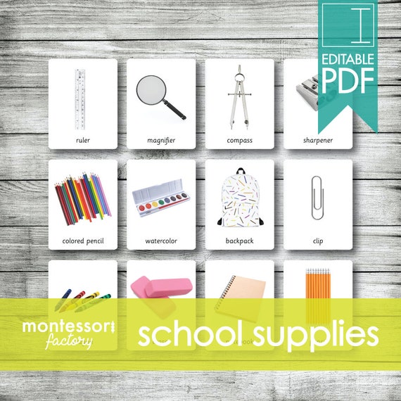 SCHOOL SUPPLIES Materials Montessori Cards Flash Cards - Etsy