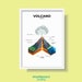 VOLCANO PARTS Science Geography Kids Room Home Decor Wall Art ...