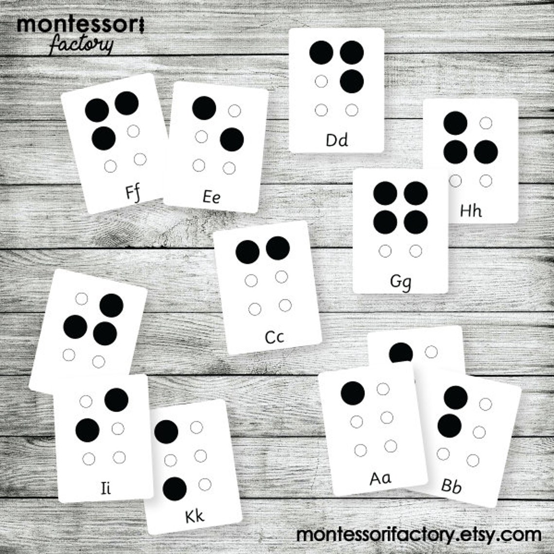 BRAILLE SYSTEM Montessori Cards Flash Cards Three Part | Etsy