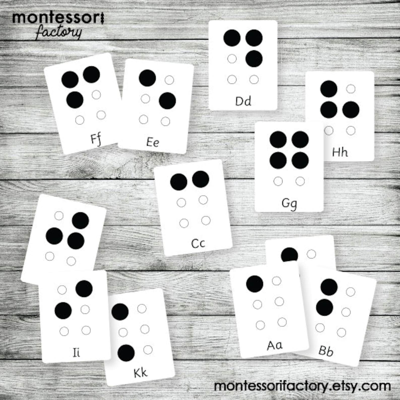 BRAILLE SYSTEM Montessori Cards Flash Cards Three Part | Etsy