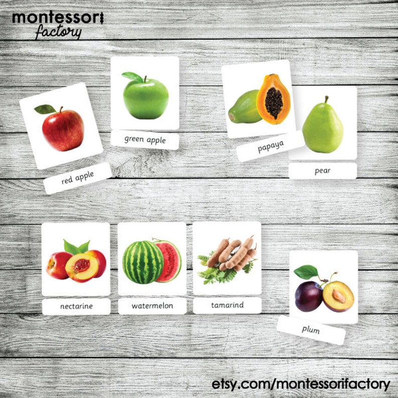 FRUITS real Pictures Montessori Cards Flash Cards - Etsy Australia