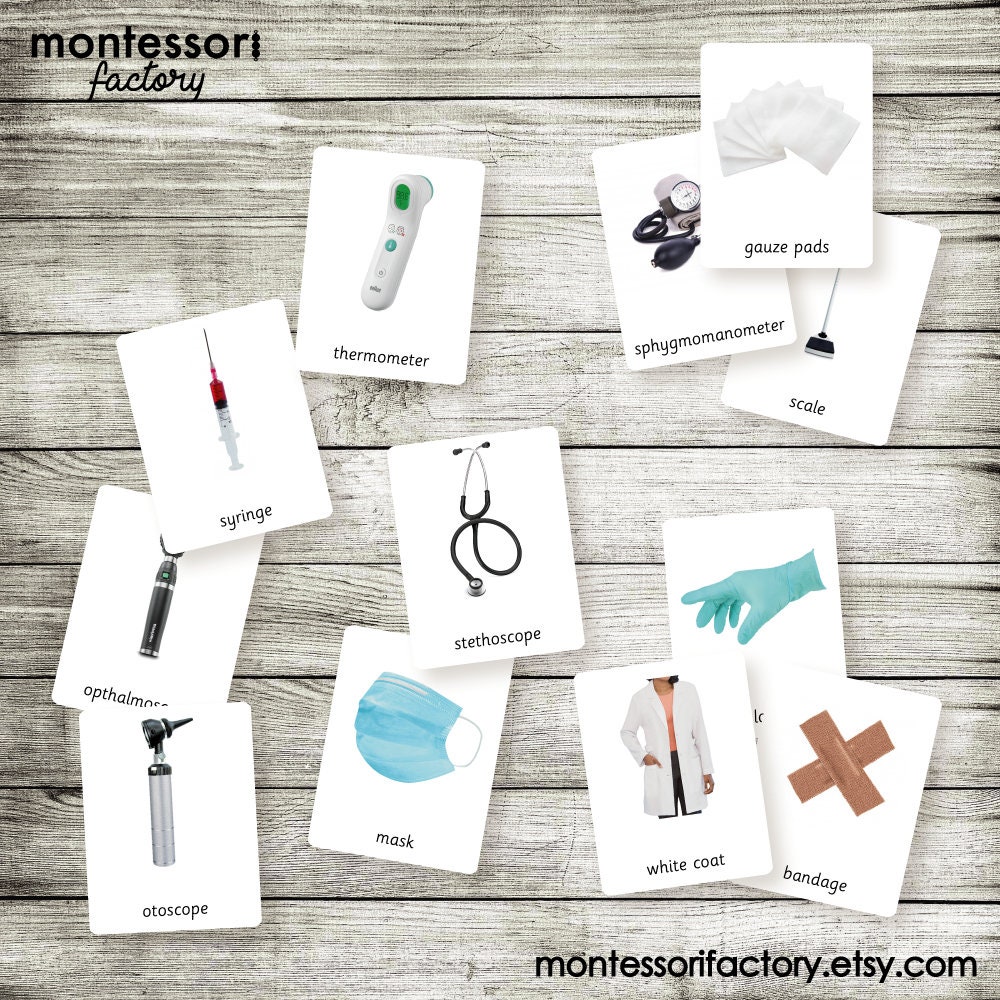 MEDICAL EQUIPMENT Instruments Montessori Cards Flash Cards - Etsy