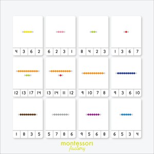 COUNTING BEADS • Montessori Counting Cards • Clip Cards • Flash Cards ...