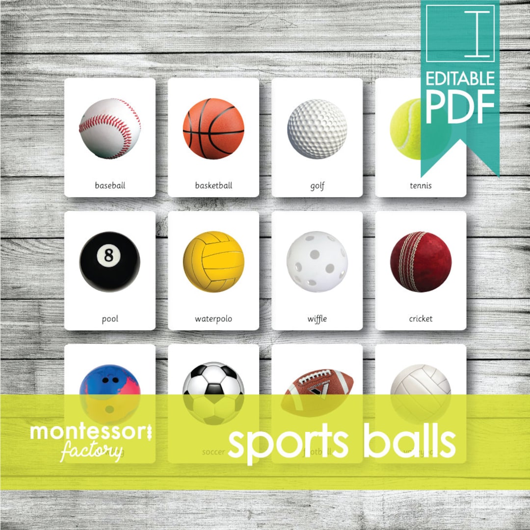 SPORT BALLS • Montessori Cards • Flash Cards • Three Part Cards ...