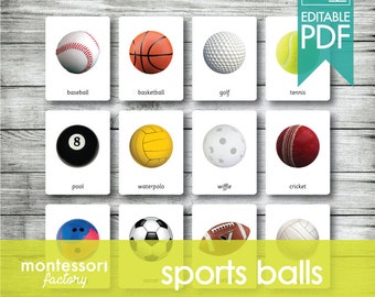 Montessori Sports Balls Nomenclature Cards (editable PDF) - Etsy