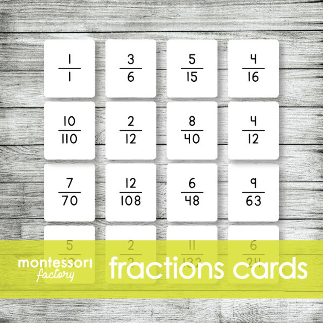FRACTION CARDS • Montessori Nomenclature - Flash - 3 Parts Cards ...