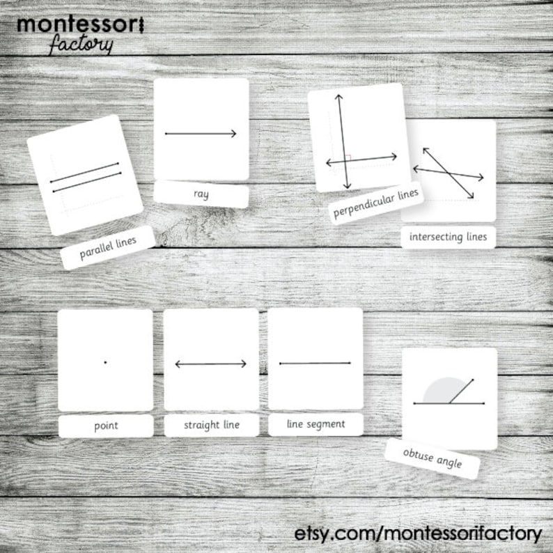 TYPES of LINES • Montessori Cards • Flash Cards • Three Part Cards ...