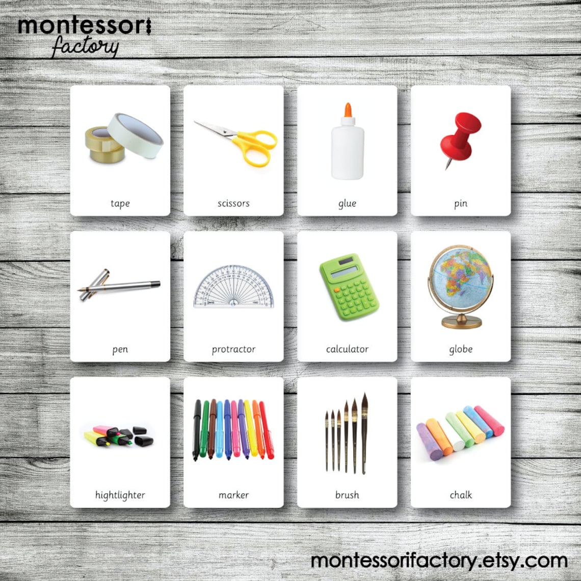 SCHOOL SUPPLIES Materials Montessori Cards Flash Cards - Etsy