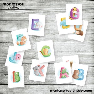 ANIMAL ALPHABET • Montessori Cards • Flash Cards • Three Part Cards ...