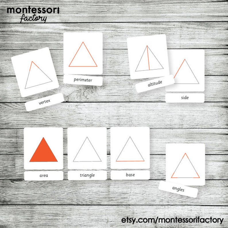 Parts of a Triangle Montessori Cards • Nomenclature 3-part Cards ...
