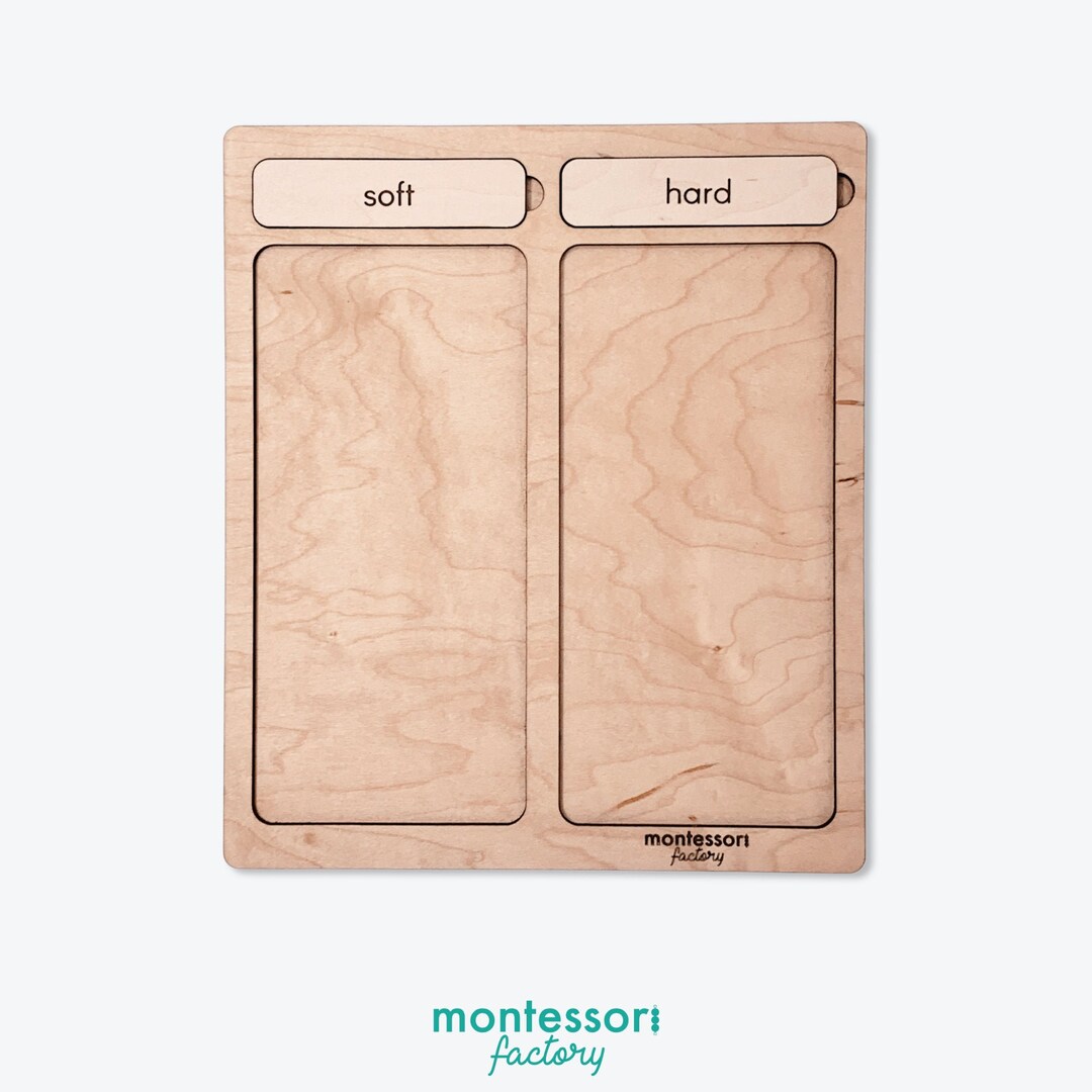 HARD or SOFT? • Texture Wooden Sorting Tray • Classification Wood Mat ...