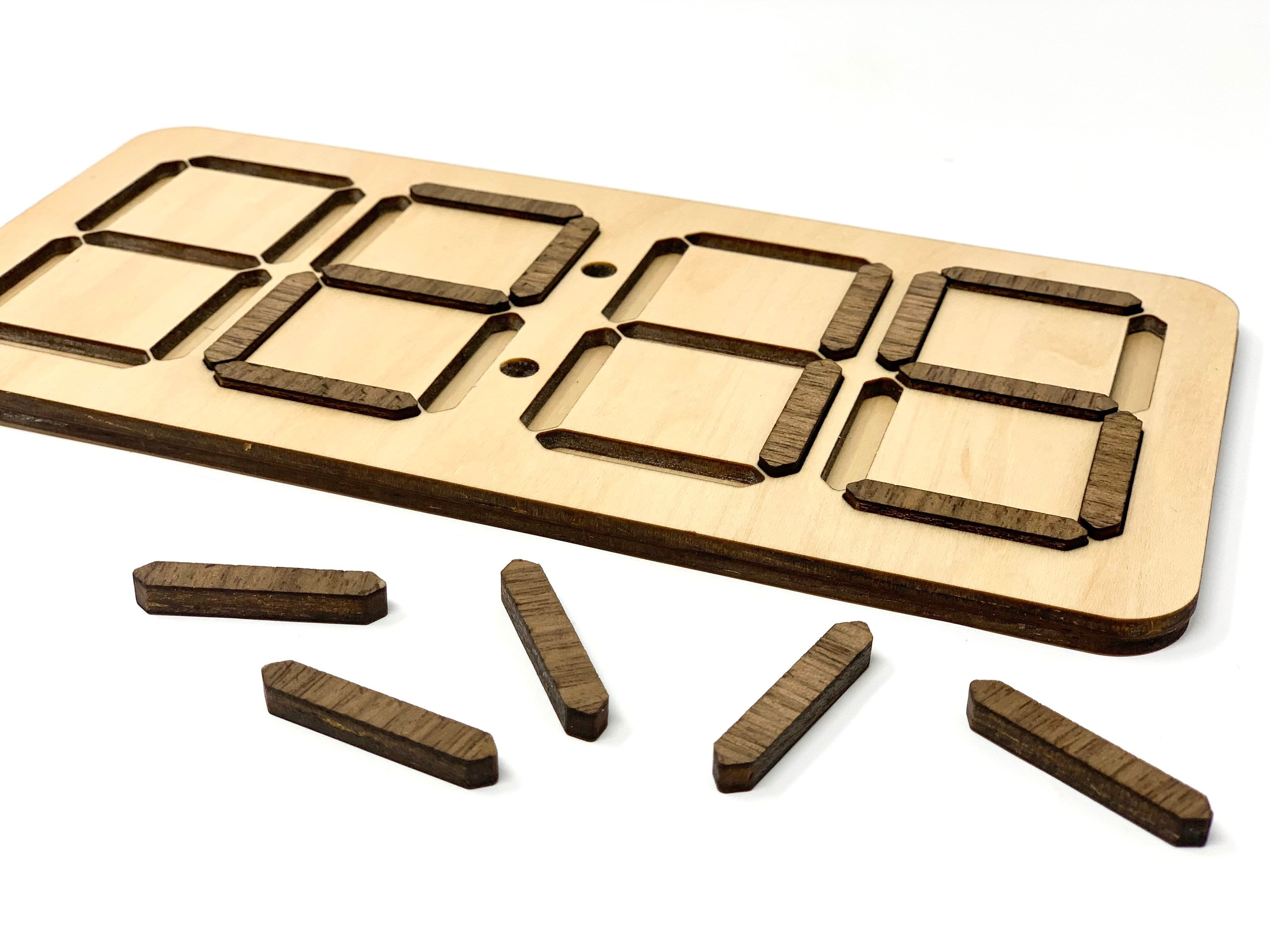 DIGITAL CLOCK Puzzle Telling Time Montessori Educational Toy | Etsy