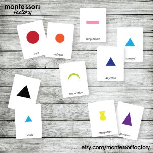 GRAMMAR SYMBOLS Montessori Cards, Flash Cards, Three Part Cards ...