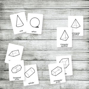 3D GEOMETRIC SHAPES Montessori Cards, Flash Cards, Three Part Cards ...