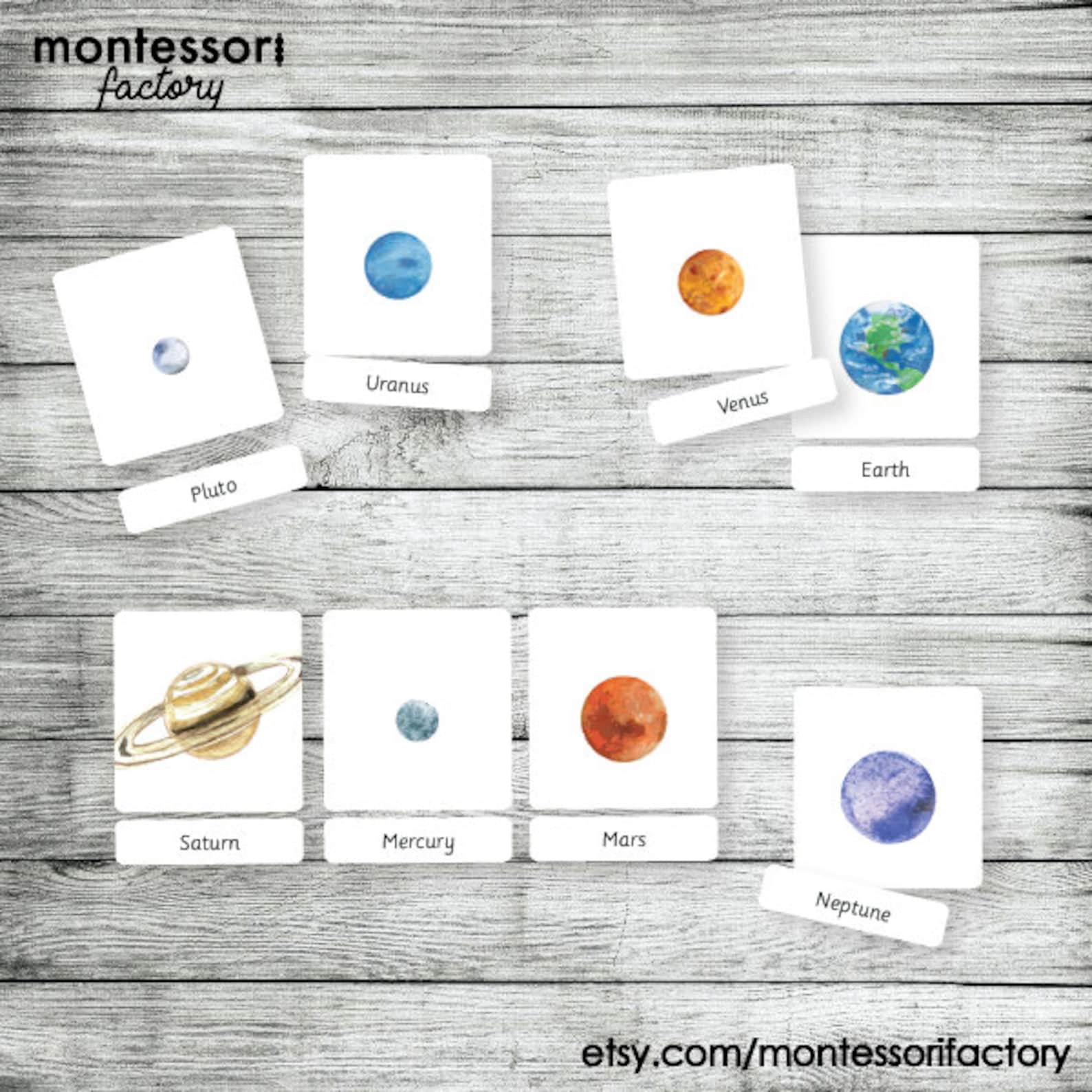 SOLAR SYSTEM Montessori Cards Flash Cards Three Part - Etsy