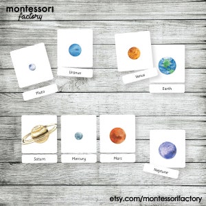 SOLAR SYSTEM • Montessori Cards • Flash Cards • Three Part Cards ...