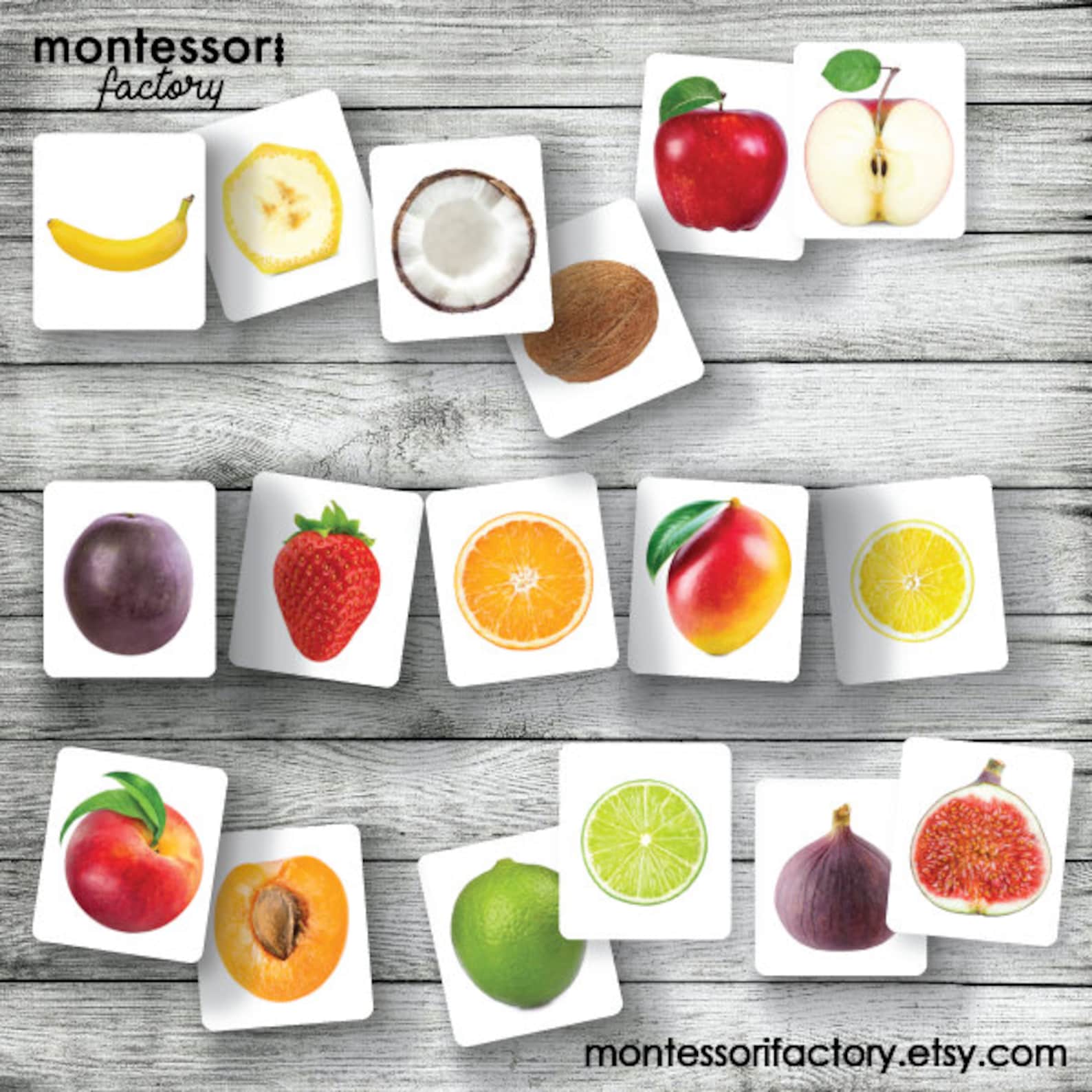 FRUITS INSIDE and OUT Montessori Cards Flash Cards Sorting - Etsy