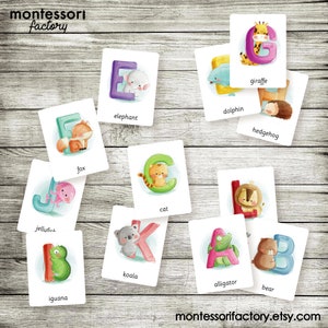 ANIMAL ALPHABET • Montessori Cards • Flash Cards • Three Part Cards ...